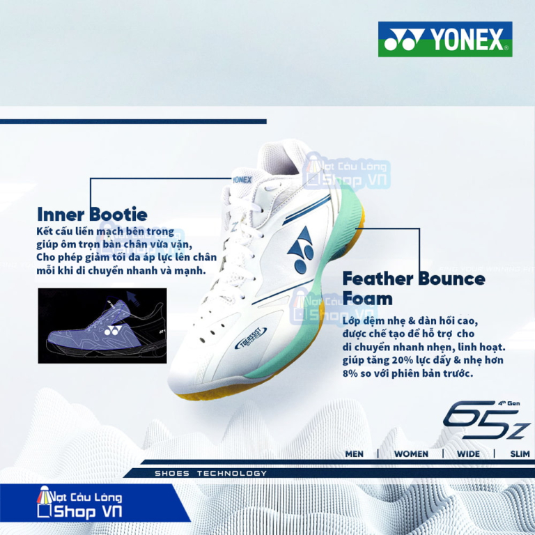 Giày cầu lông Yonex 65Z4 Wide cho người có bàn chân to và rộng